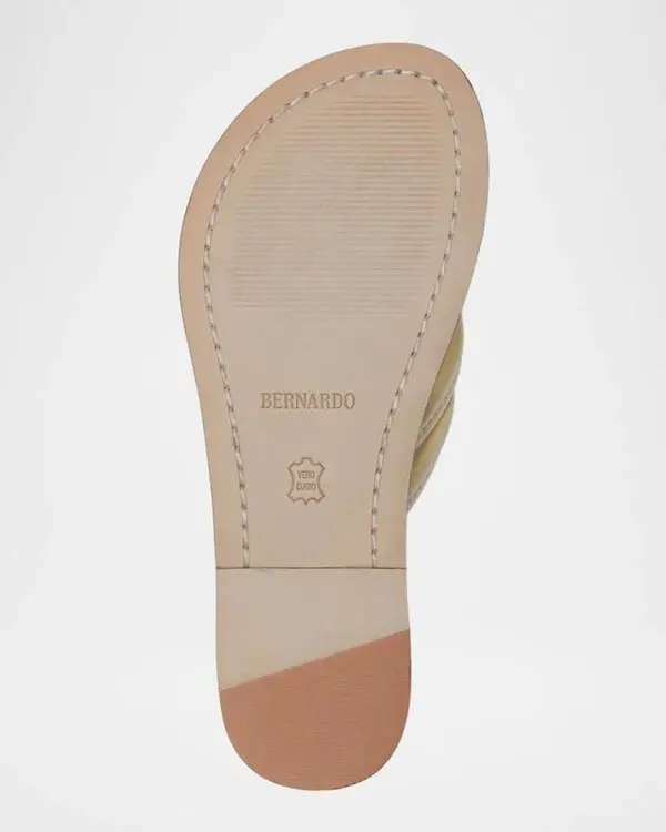 Bernardo Miami Leather Slide Sandals - Vanilla