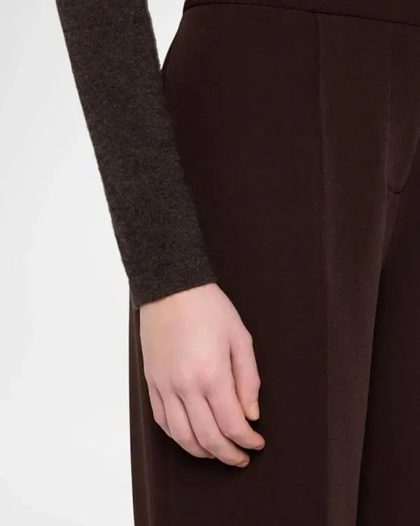 MILLY Nash Wide-leg Cady Pants - Brown