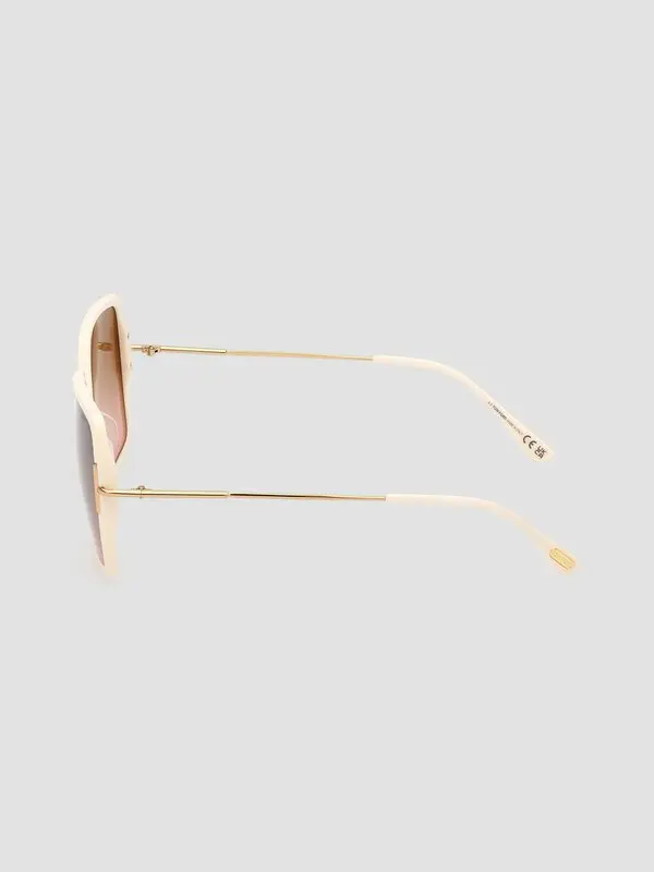 TOM FORD Joanna 59mm Rectangular Sunglasses - Ivory