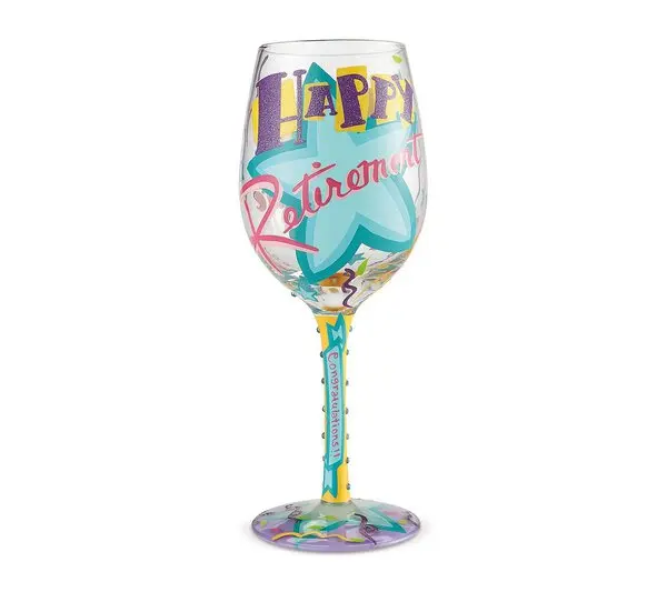 ENESCO Lolita 15-oz Happy Retirement Wine Glass - One-color