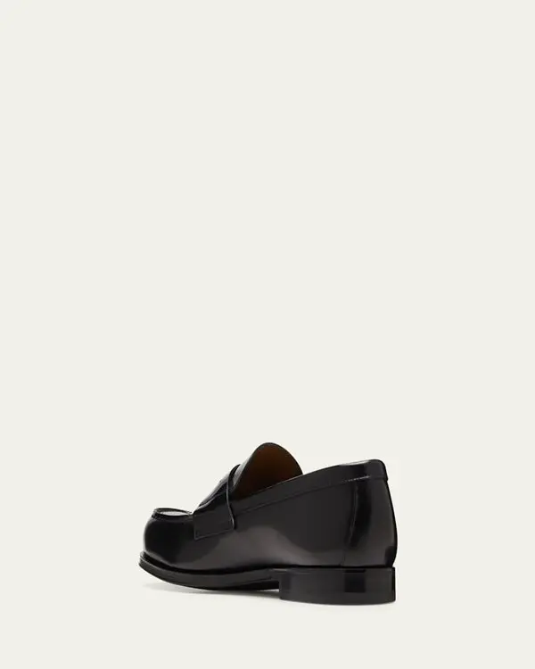 Prada Spazzolato Leather Penny Loafers