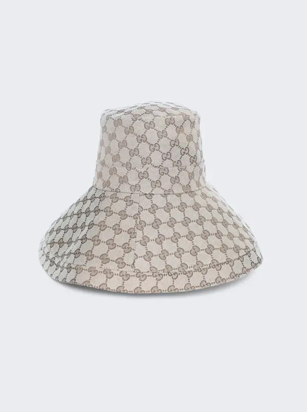 Gucci Canvas Gg Wide Brim Hat - Beige | Editorialist display picture 1