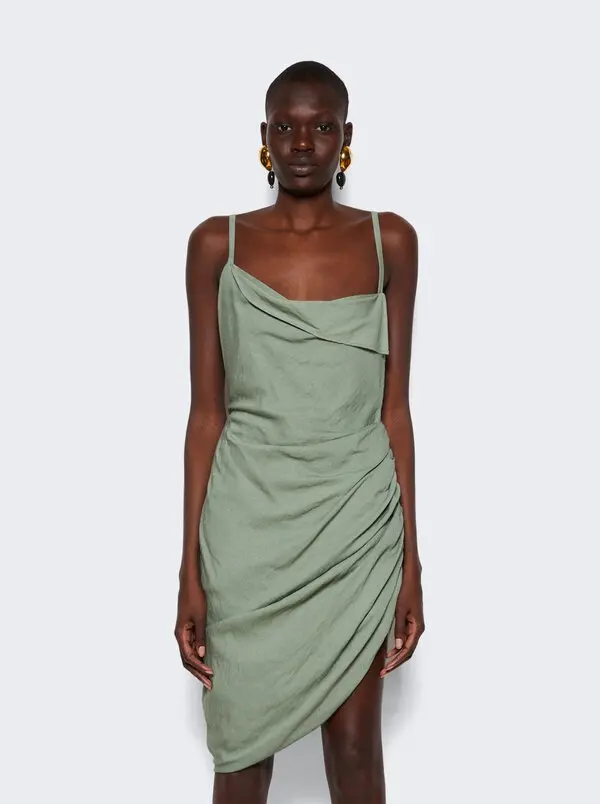 jacquemus green dress Jacquemus La Robe Mistral Mini Dress – LABELS