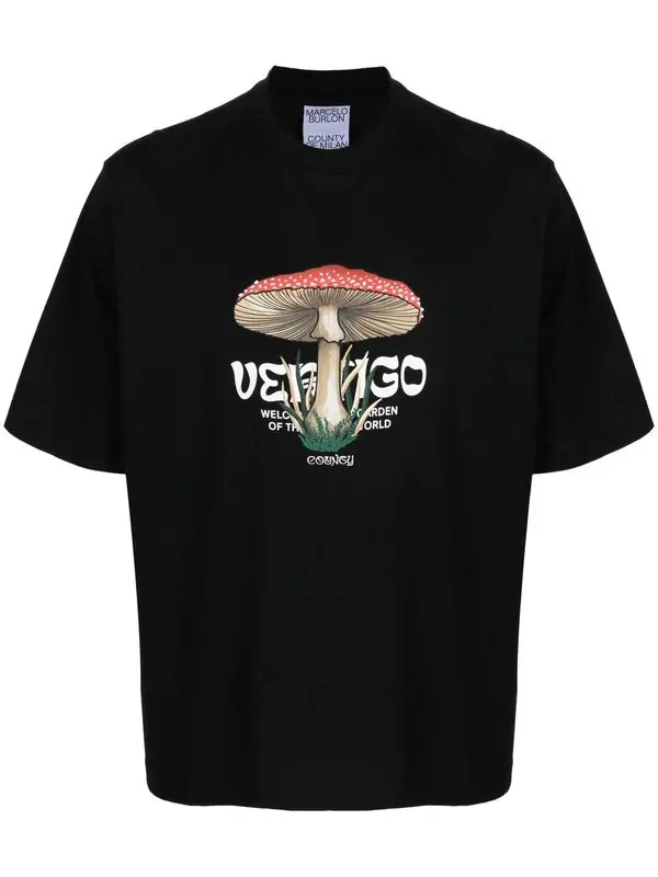 COUNTY OF MILAN Vertigo' Mushroom-print T-shirt