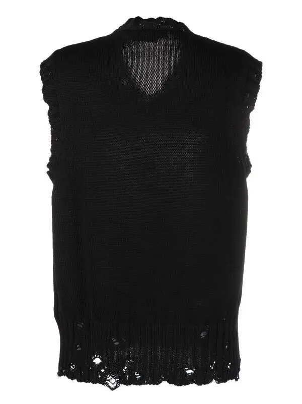 Marni V-neck Cotton Vest - Black