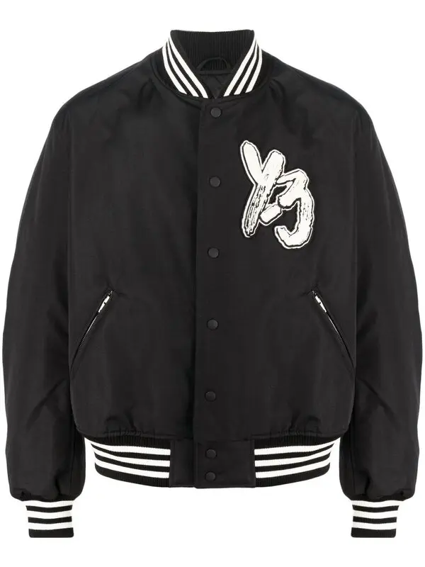 Y3 Bomber Jacket With Logo Patch - Black