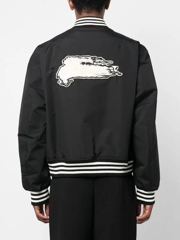 Y3 Bomber Jacket With Logo Patch - Black