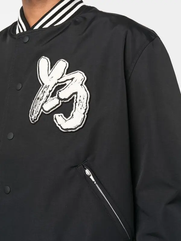 Y3 Bomber Jacket With Logo Patch - Black
