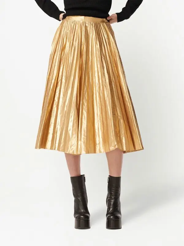 Altuzarra High Waist Pleated Midi Skirt