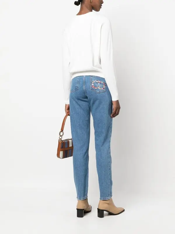 TWINSET Logo-embroidered Tapered Jeans