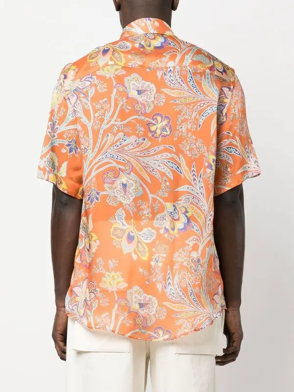 Etro Paisley-print Silk Shirt - Orange