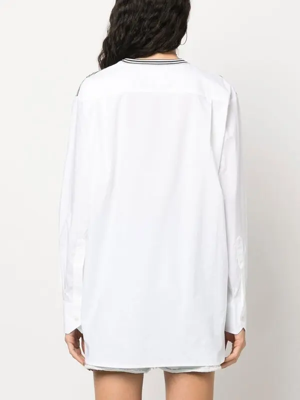 Plan C Striped Crew-neck Sweatshirt