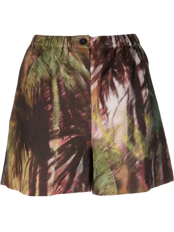 Alanui Tropical-print Thigh Length Shorts
