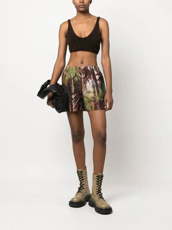 Alanui Tropical-print Thigh Length Shorts