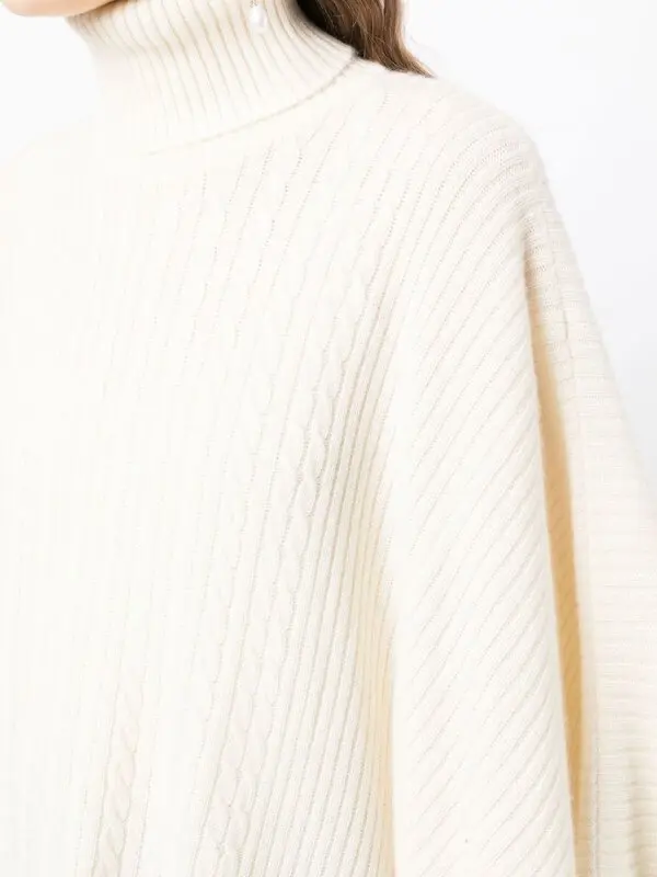 MADELEINE THOMPSON Petunia Cable-knit Poncho