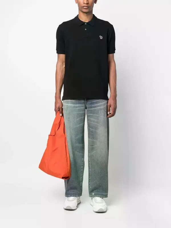 Paul Smith Zebra-motif Polo Shirt - Black