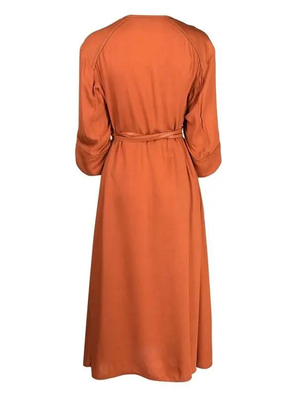 YVES SALOMON Belted-waist Midi Dress
