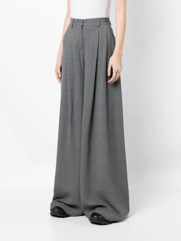 Off-White Checked Wide-leg Trousers