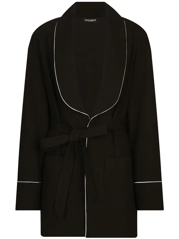 Dolce & Gabbana Kim Belted Pajama Shirt - Black