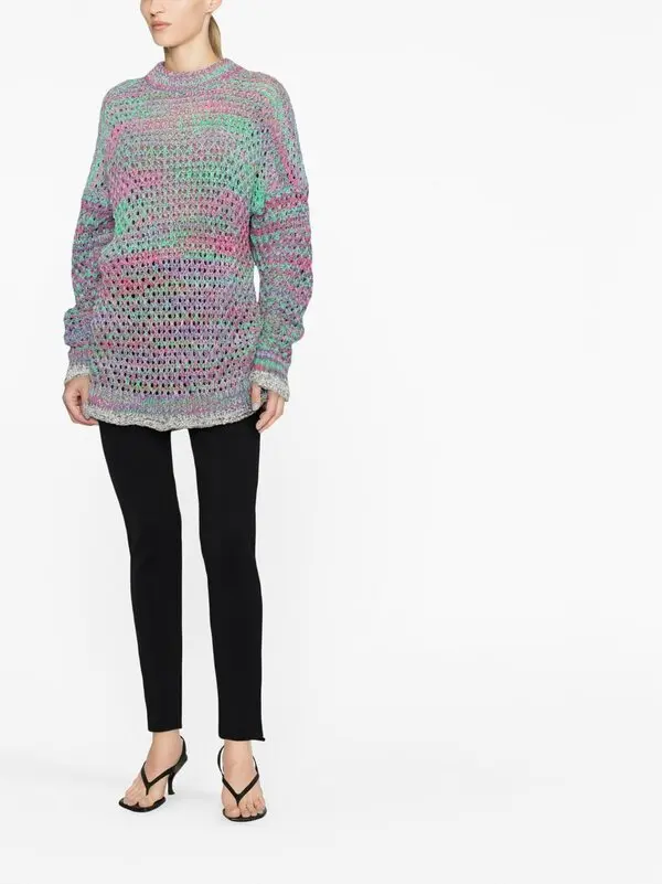 Attico Crew Neck Crocheted Jumper