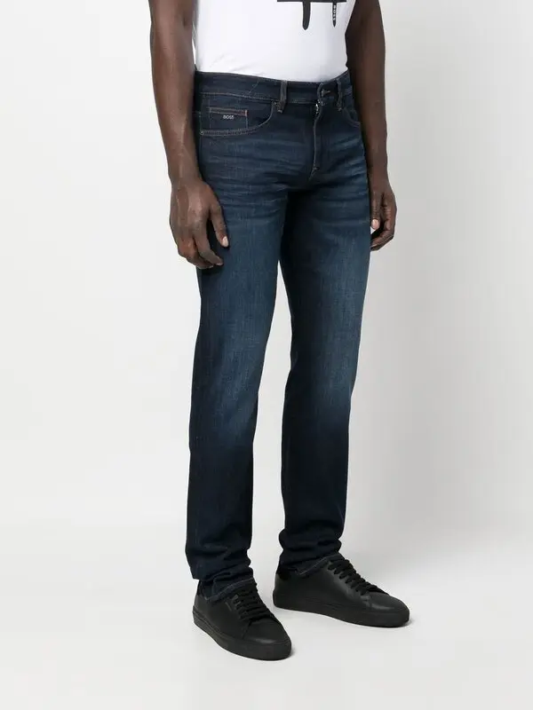 BOSS Washed Straight-leg Jeans