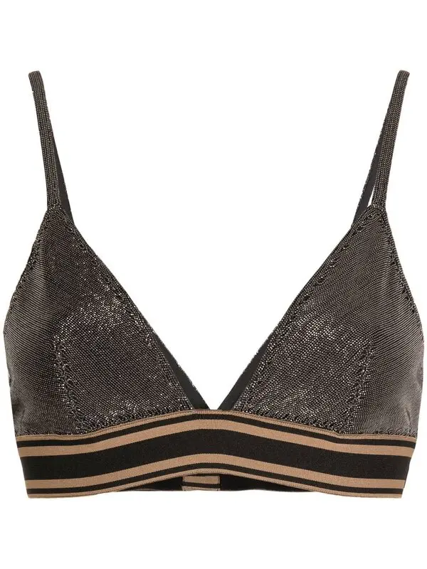 Brunello Cucinelli Striped-band Bralette - Black