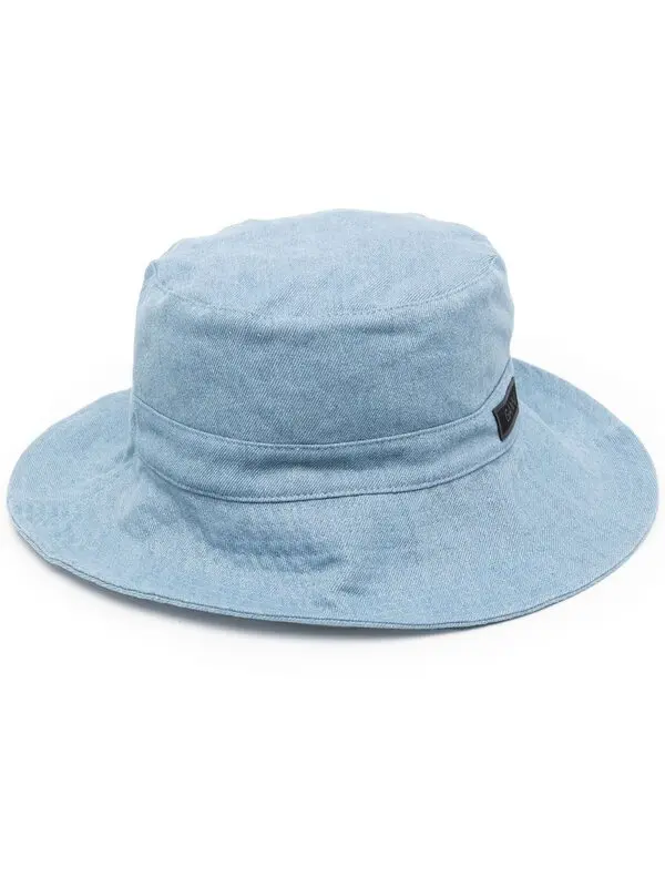 NEW Ganni Logo Organic Cotton Denim Bucket Hat XS/S GANNI Organic Denim Bucket Hat | endource main image 3