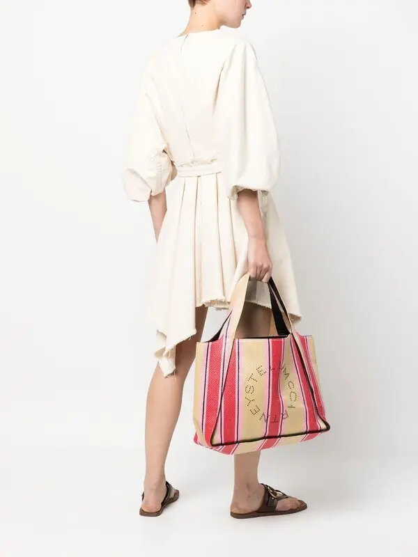 Stella McCartney Striped Logo Tote Bag