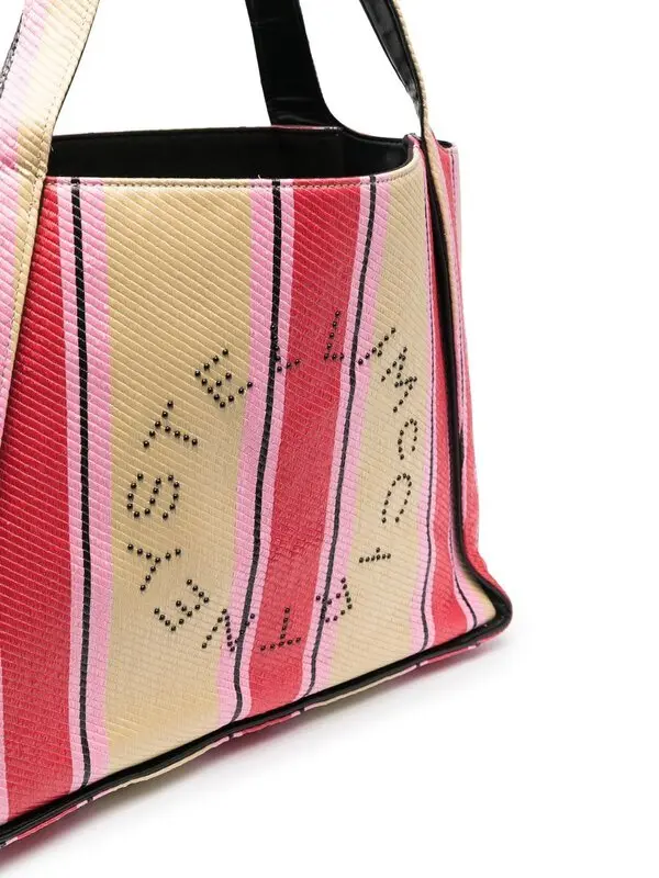 Stella McCartney Striped Logo Tote Bag