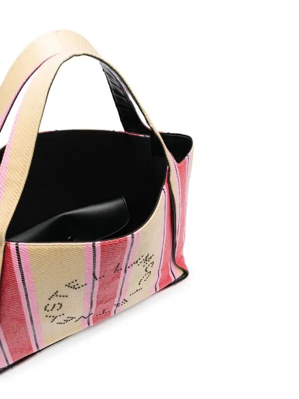 Stella McCartney Striped Logo Tote Bag