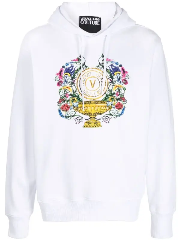 Versace Logo-print Hoodie - White