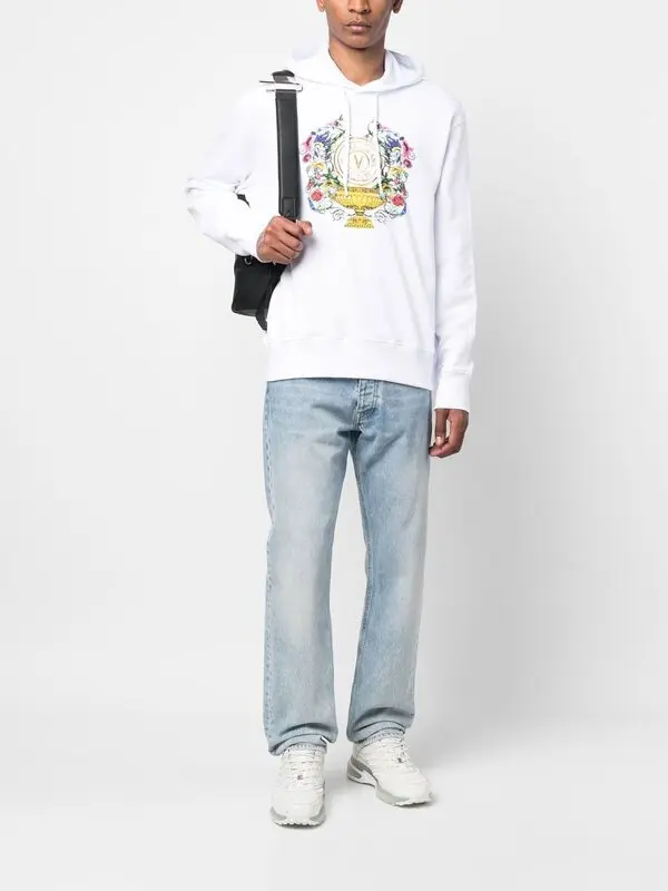 Versace Logo-print Hoodie - White