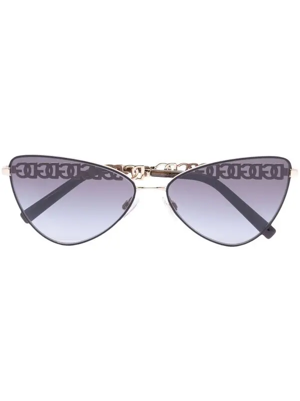 Dolce & Gabbana Logo Chain Cat-eye Sunglasses - Gold