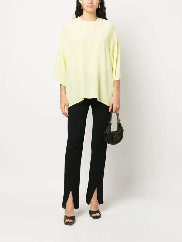 LANVIN Draped Silk Blouse - Green
