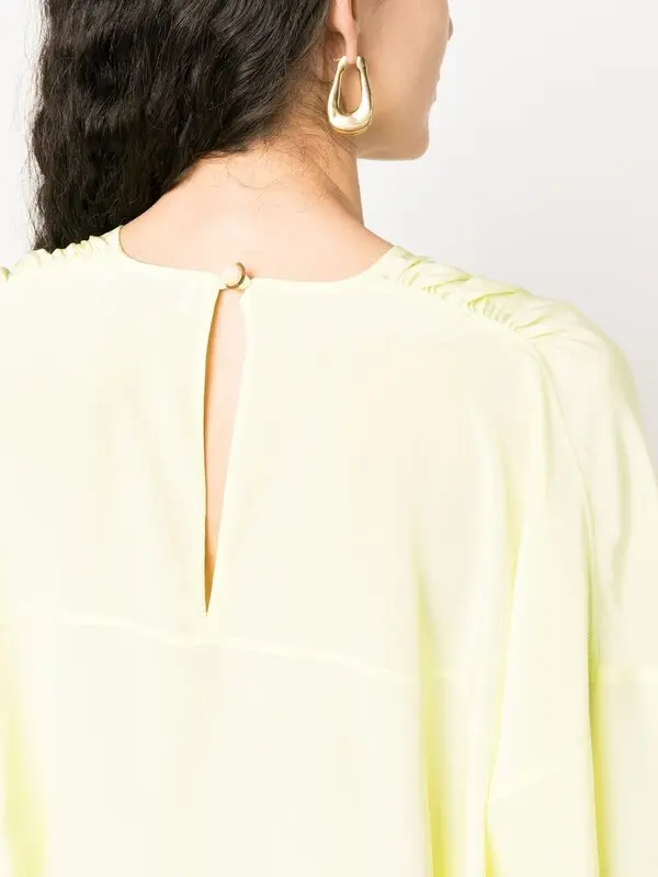 LANVIN Draped Silk Blouse - Green