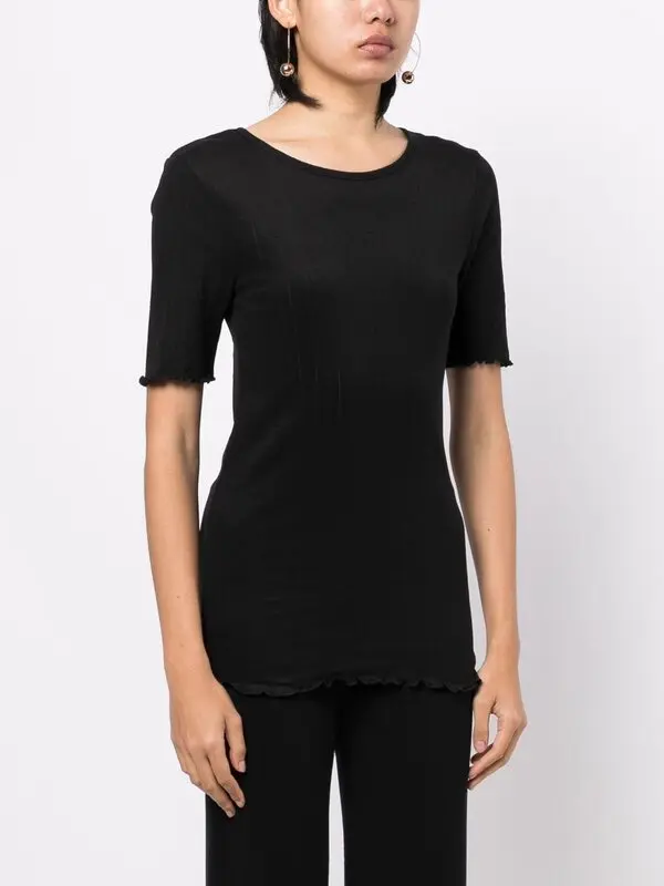 SKALL STUDIO Edie Pointelle Tee - Black