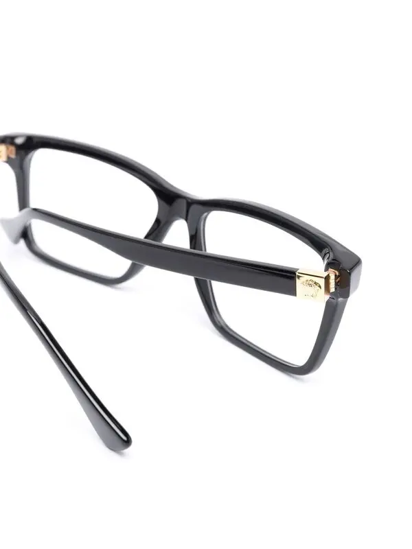 Versace Medusa Plaque Square-frame Glasses - Black