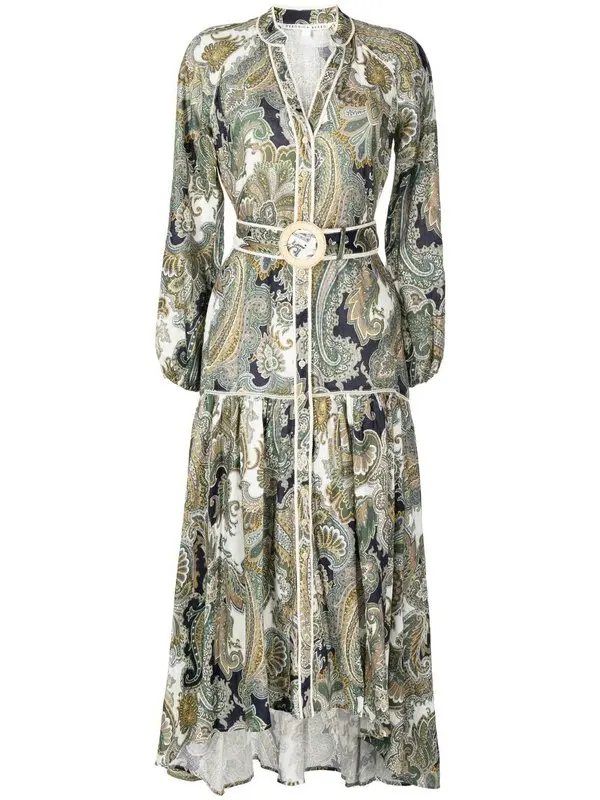 Veronica Beard Paisley-print Belted Dress