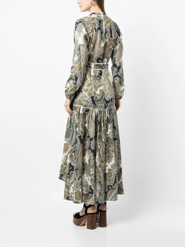 Veronica Beard Paisley-print Belted Dress