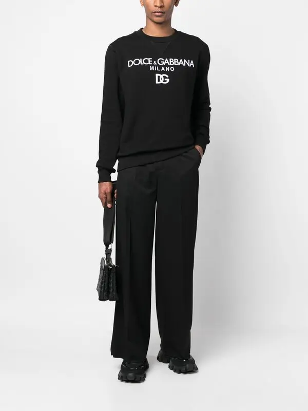 Dolce & Gabbana Logo-embroidered Cotton Sweatshirt