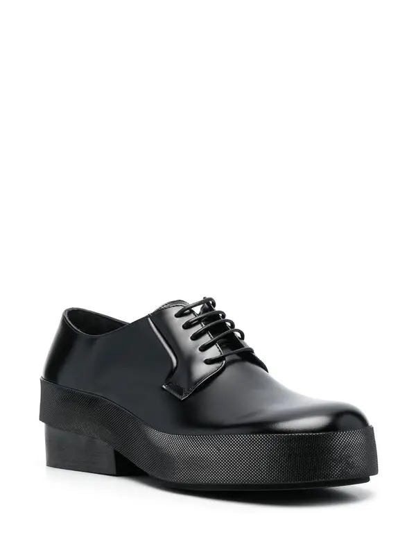 Raf Simons Lace-Up Leather Derby Shoes In Black - 36% Off