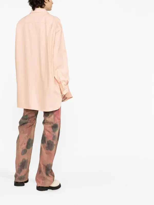 Raf Simons Logo-patch Oversized Shirt - Pink