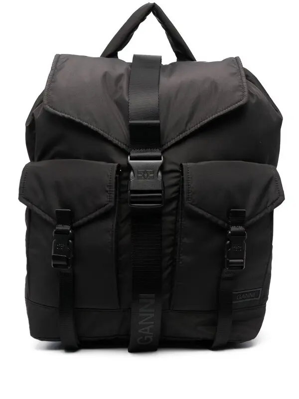 GANNI Tech Multi-pocket Backpack - Black