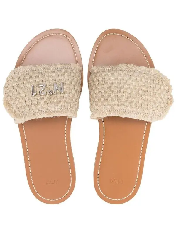 N°21 Woven Jute Flat Sandals