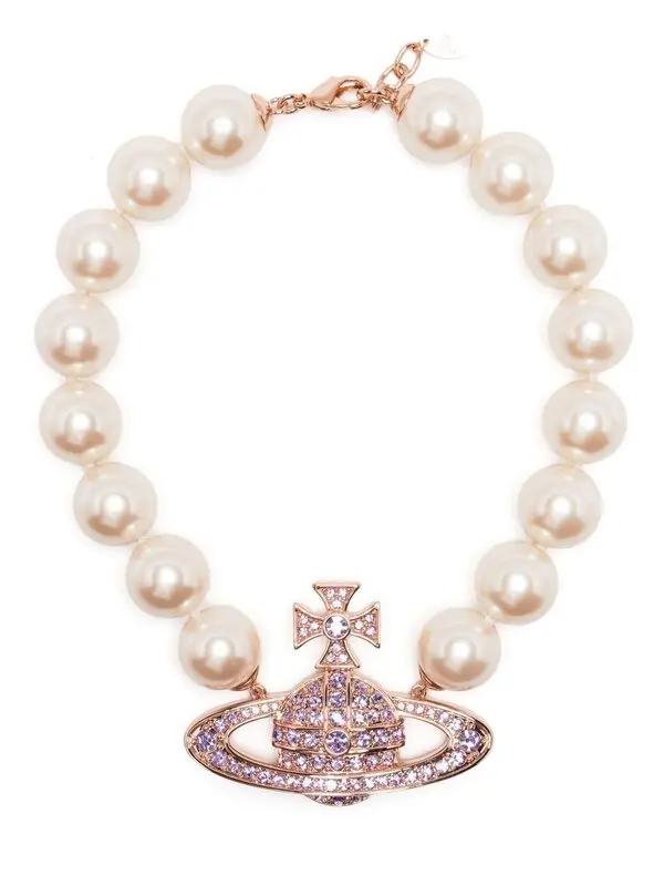 Vivienne Westwood Neysa Pearl Choker Necklace White Editorialist