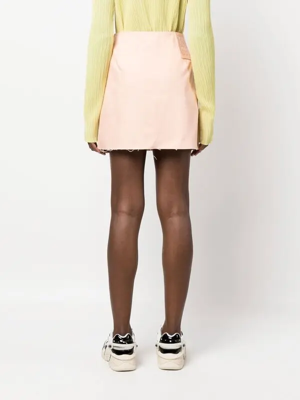 Raf Simons Frayed Cotton Miniskirt - Pink