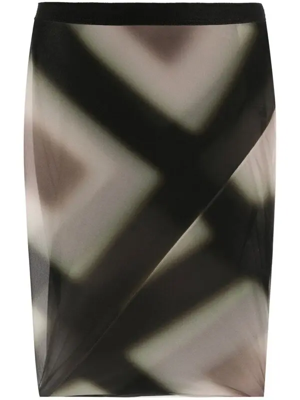 Rick Owens Patterned Midi Skirt - Black
