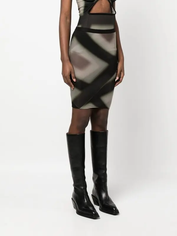 Rick Owens Patterned Midi Skirt