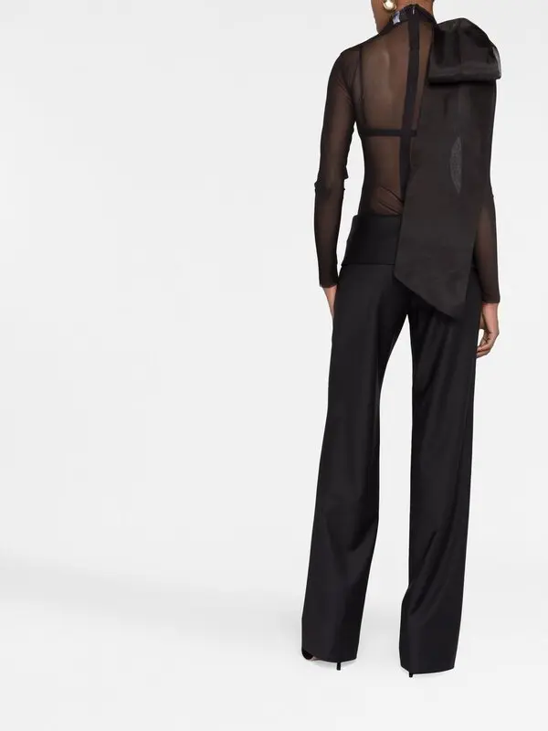 ATU BODY COUTURE Semi-sheer Bodysuit With Bow Detail