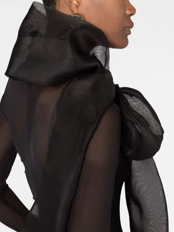 ATU BODY COUTURE Semi-sheer Bodysuit With Bow Detail